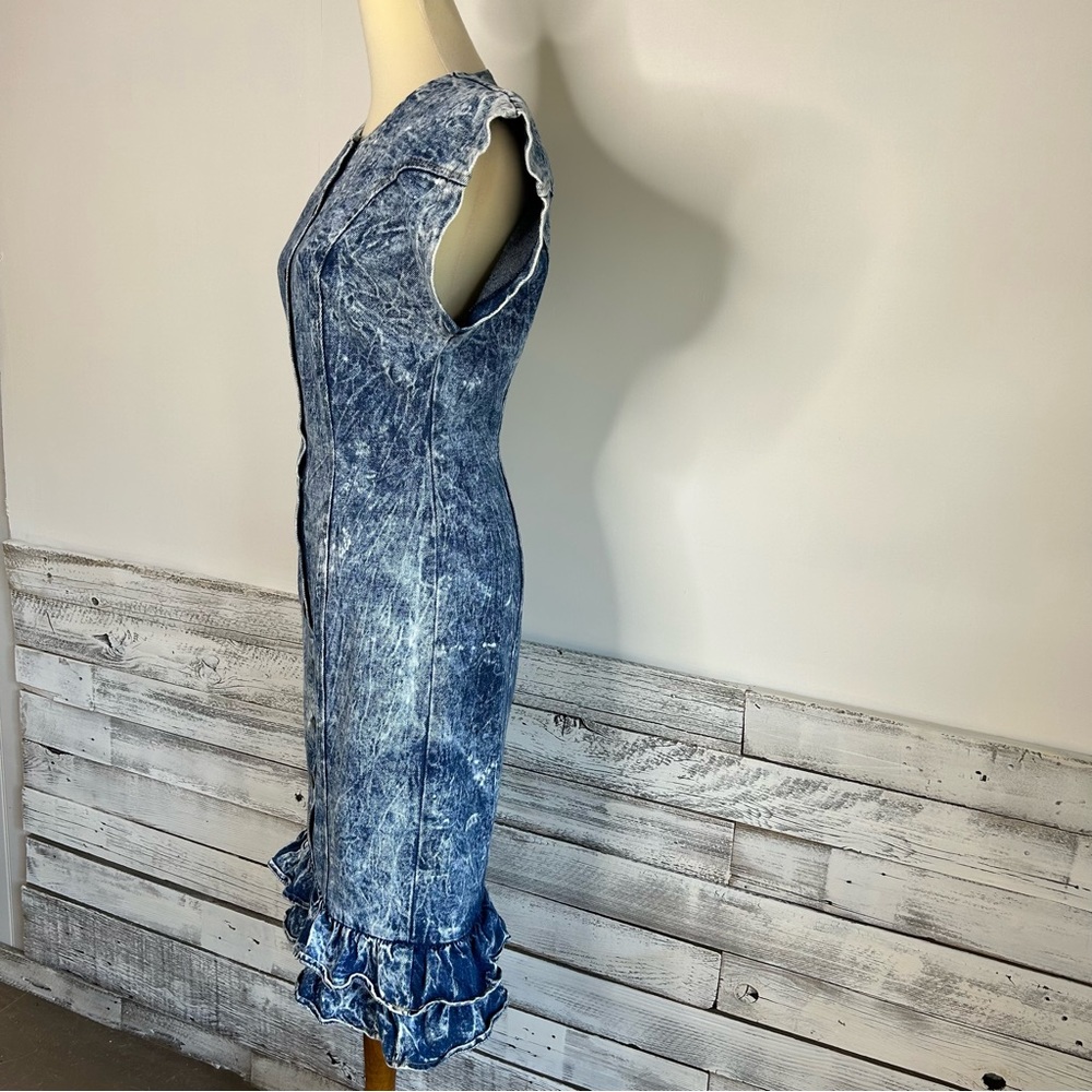 Vintage Candice Y2k Acid Wash Mermaid Ruffled Hem Dre… - Gem